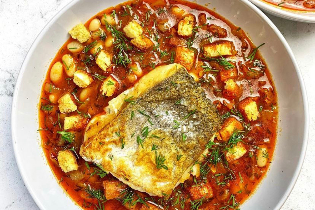 Hake With a Chorizo & Bean Broth | Seafood By Sykes