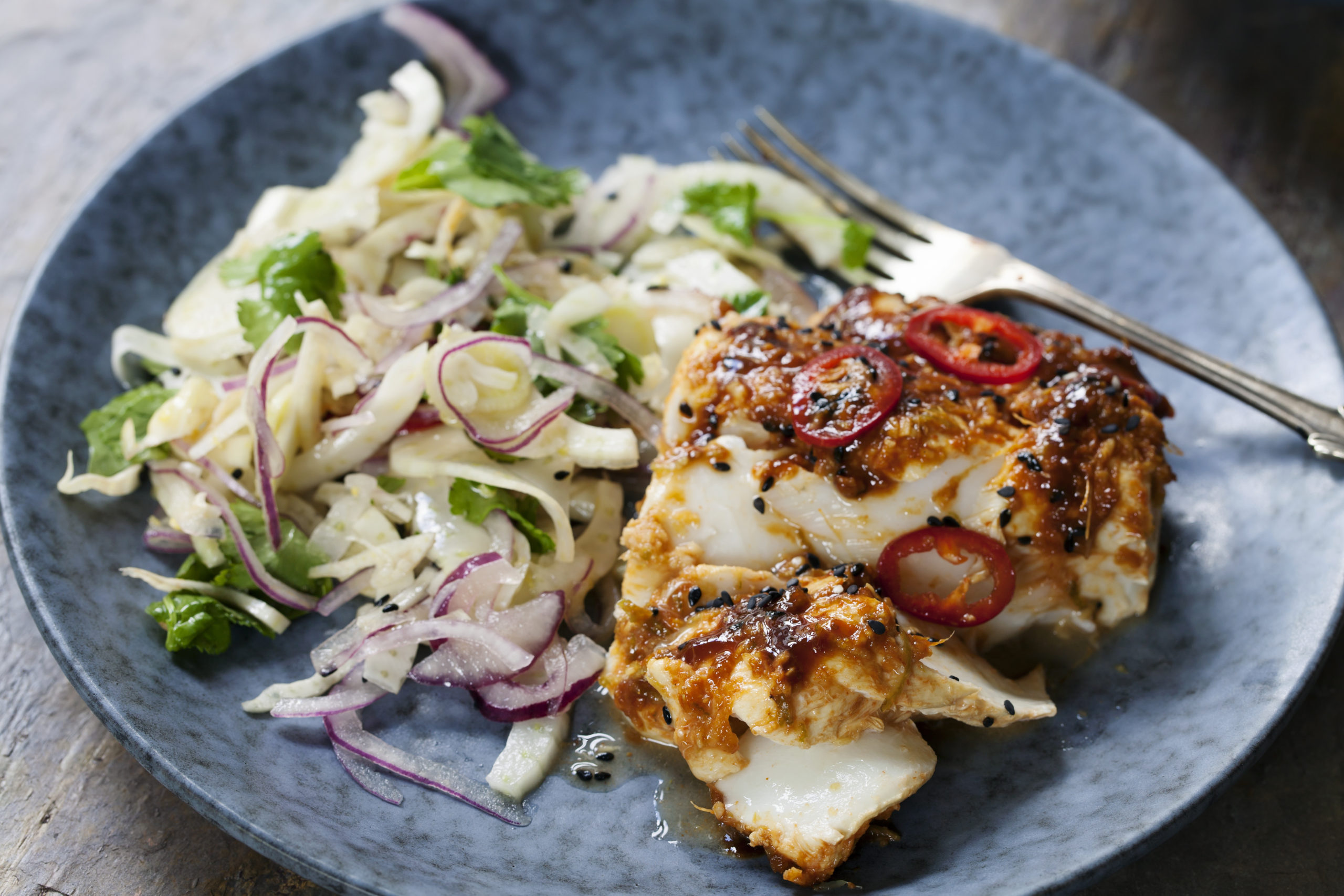 Soy and Ginger Glazed Cod With Asian Slaw | Seafood By Sykes
