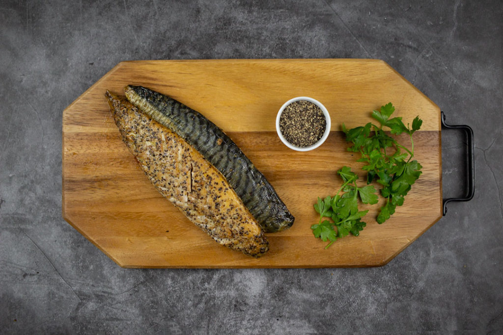 Traditionally Smoked Pepper Mackerel Fillets x2 (140g) | Seafood By Sykes